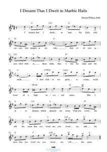 I Dreamt That I Dwelt in Marble Halls – Sheet Music Transcriptions by ...